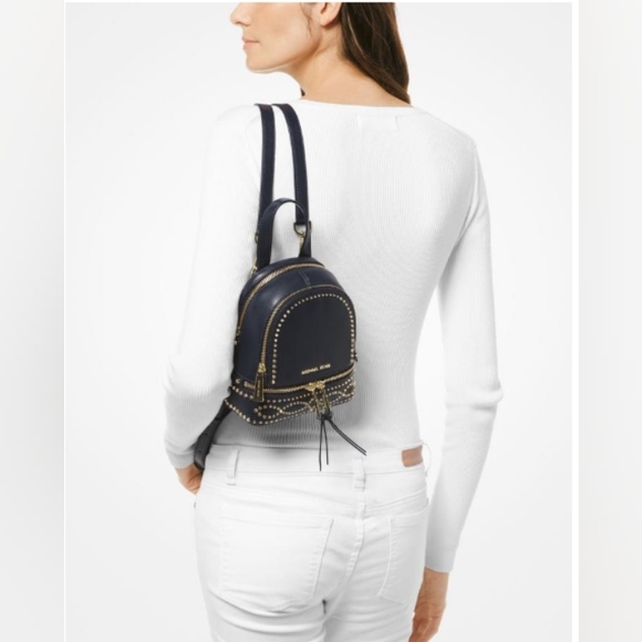 Michael Kors | Bags | New Michael Kors Rhea Mini Studded Leather ...